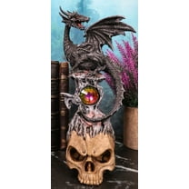 Ebros Draco Gothic Dragon Sculpture with Wings & Blue Orb, 8" Tall Home ...
