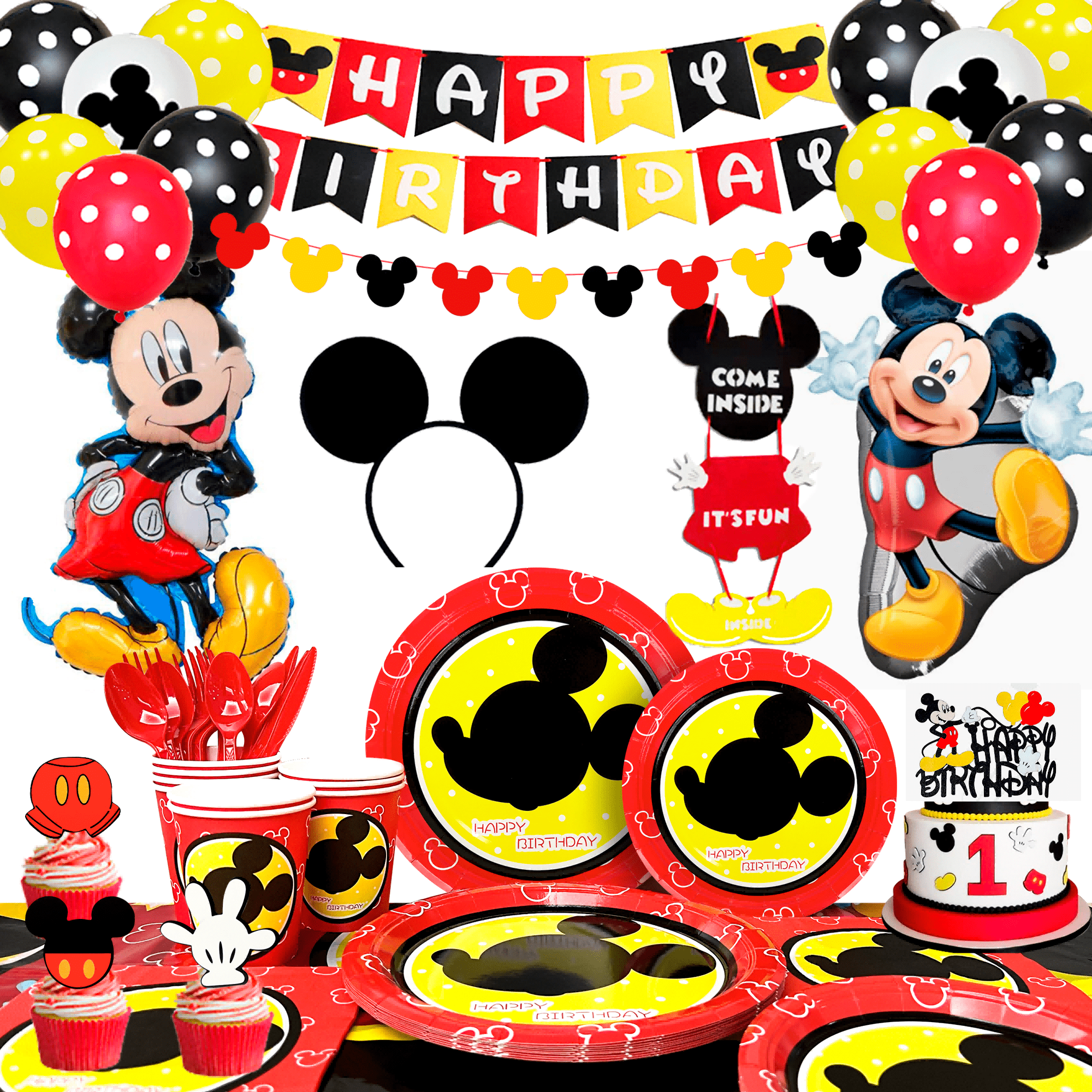 Click here for Elifjoydeco Mickey Mouse Birthday Party Supplies... prices