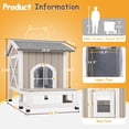 PETSCOSSET Outdoor Insulated Cat House Wooden Shelter with Ventilation ...