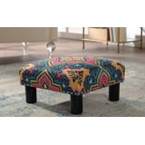 Jules Square Accent Footstool Ottoman, Tango Blue - Walmart.com