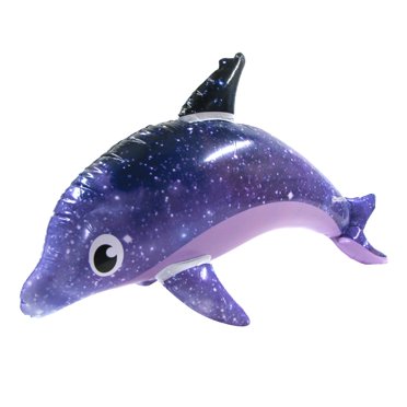 TreasureGurus Splash Floatie: Inflatable Rainbow Dolphin Swimming Pool ...