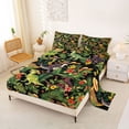 Aikeke Cartoon Dinosaurs Bed Sheets 4-Piece, Tropical Leaves Full Size ...