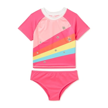 Limited Too Girls Tie Dye Crochet Lace Two Piece Flounce Swimsuit ...