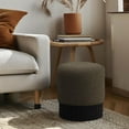 Meridian Furniture Veranda Boucle Fabric Ottoman/Stool in Olive/Black ...