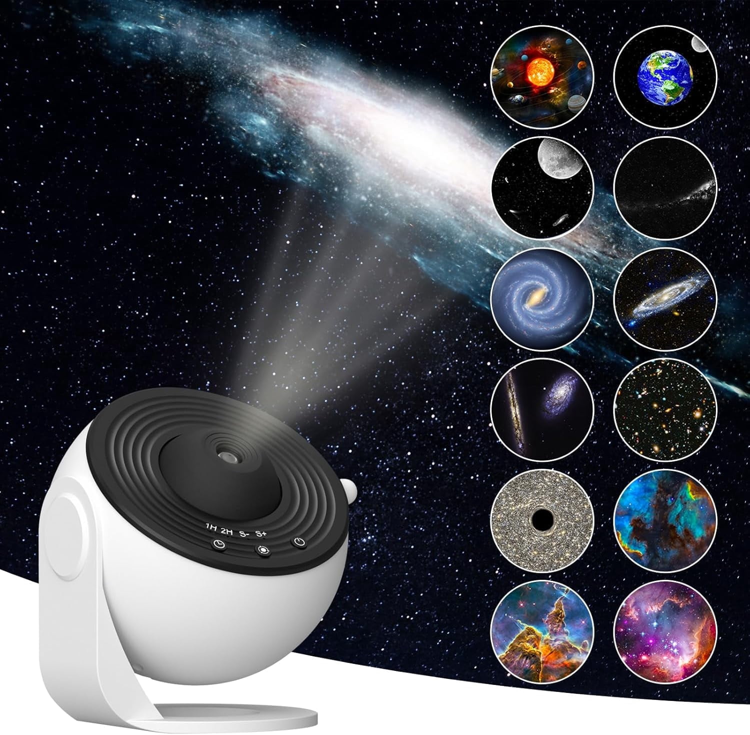 Proyector planetario de galaxia 13 en 1, luz de galaxia con rotación de ...