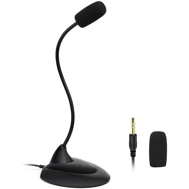 Computer Microphone 3.5mm Desktop PC Microphones with 360° Gooseneck ...