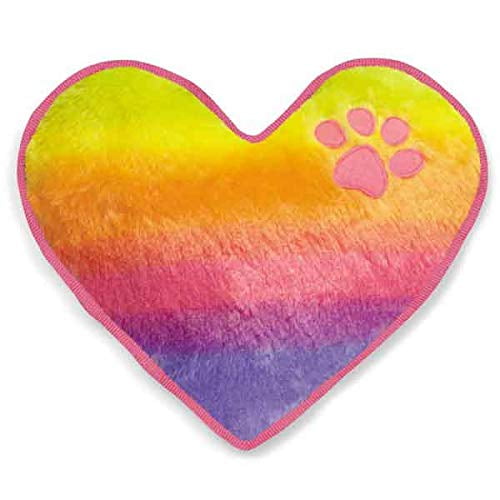 MPP Plush Rainbow Dog Toys Soft Colorful Squeaker Ombre Choose Heart or ...
