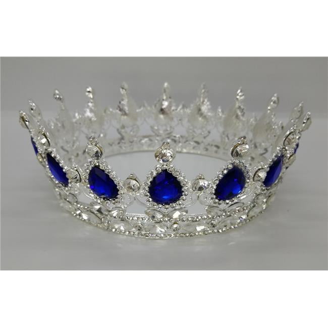 7 oz Silver Crown with Big Rhinestones - Royal Blue - Walmart.com
