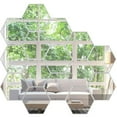 12/36pc Mirror Tile Wall Sticker Hexagon Self Adhesive Room Decor Stick ...