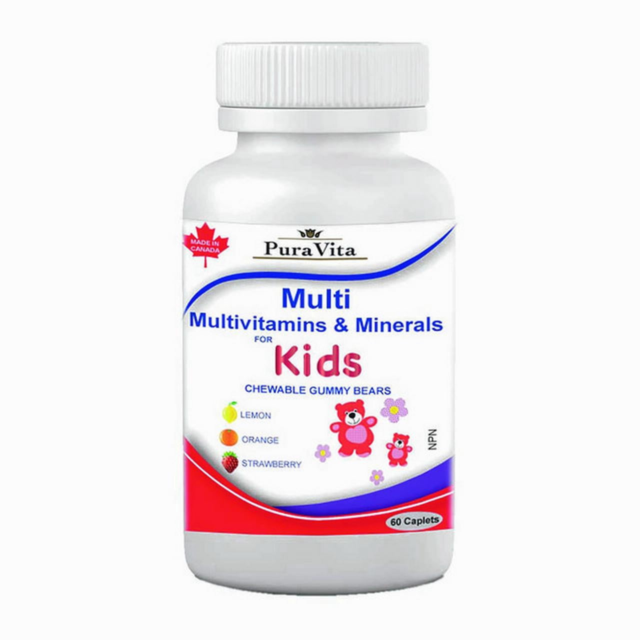 PuraVita Multivitamin and minerals Pectin Halal chewable Gummies bears ...