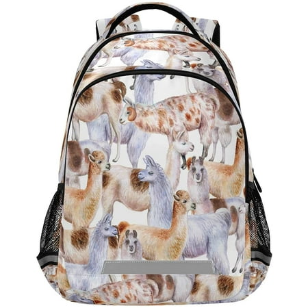 Llama Design Backpacks Travel Laptop Daypack School Book Bag for Men ...
