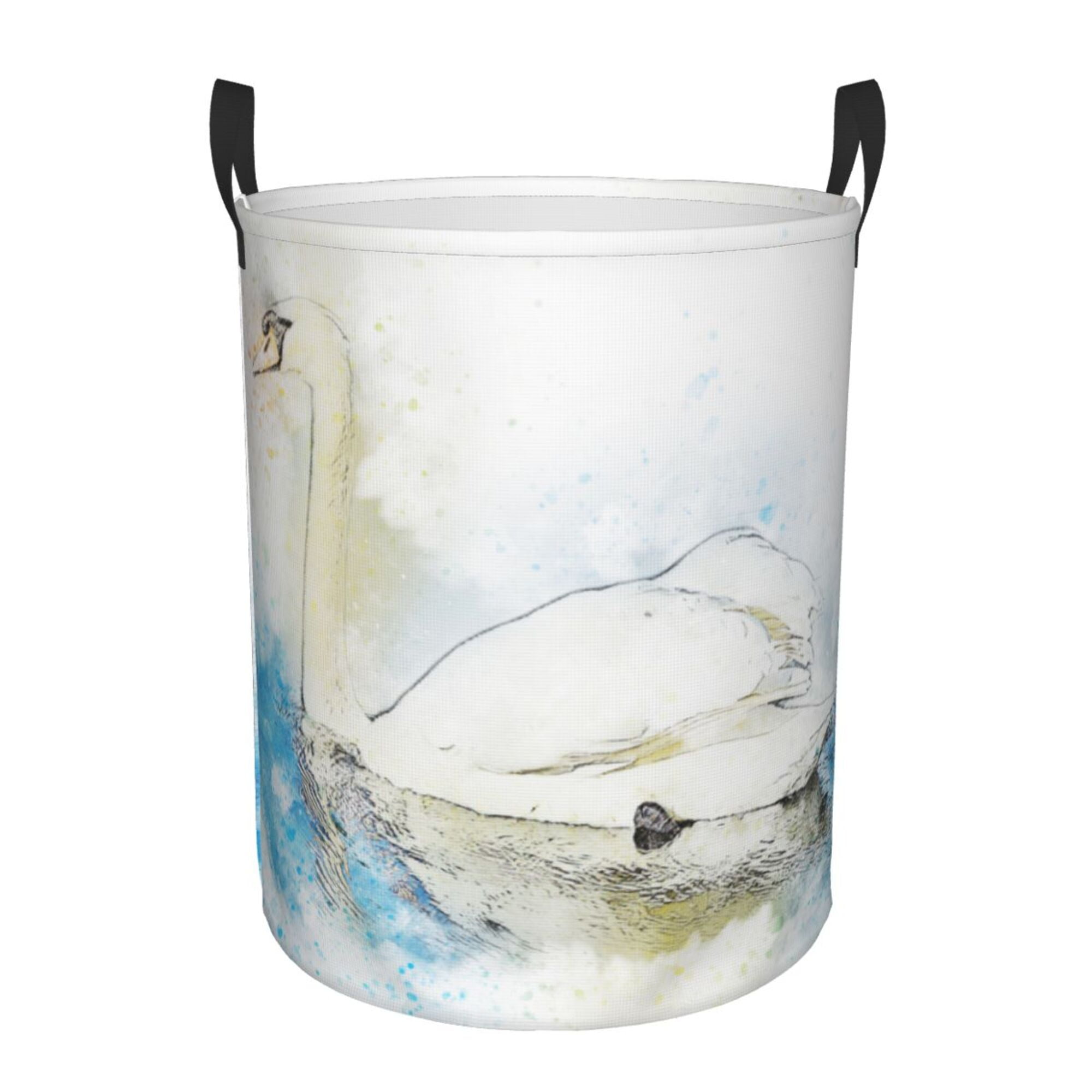 ZICANCN Watercolor Swan Laundry Basket Organizer, Dirty Clothes Hamper ...