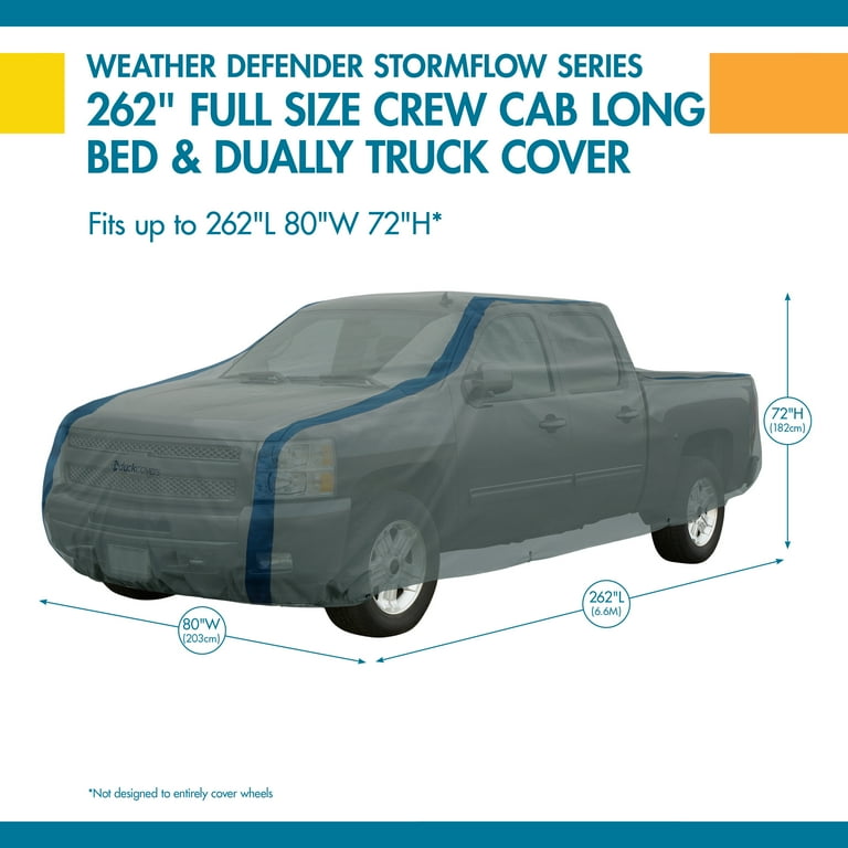 Duck Covers Weather Defender Truck Cover with StormFlow Crew Cab Long Bed Dually Trucks Up to 21 10 L
