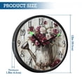 Burgundy Roses Luminous Wall Clock with Sound-Activated LED 12-Inch ...