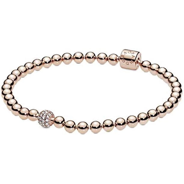 Pandora Jewelry Beads and Pave Cubic Zirconia Bracelet in Pandora Rose ...