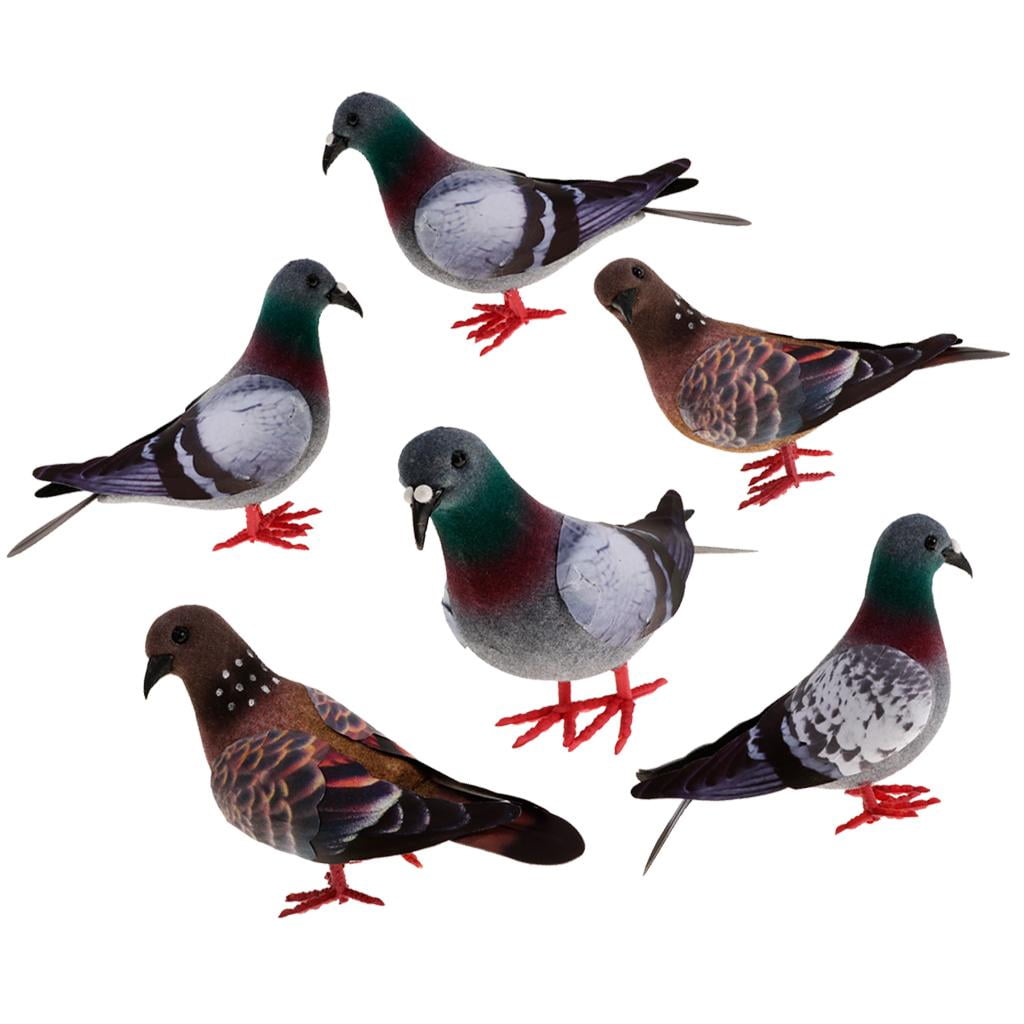 Yotijar 6 Pieces Artificial Birds for Crafts Simulation Foam Pigeon ...
