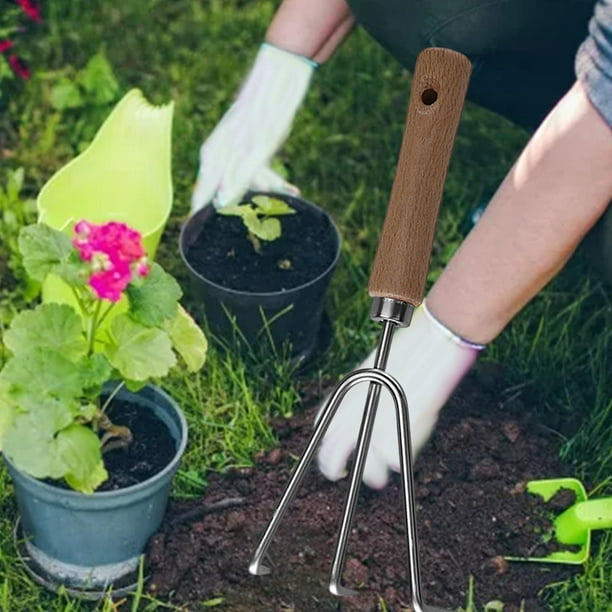 Gardening Tools Manual Hand Weeding Removal Outdoor Tools Wooden Handle ...