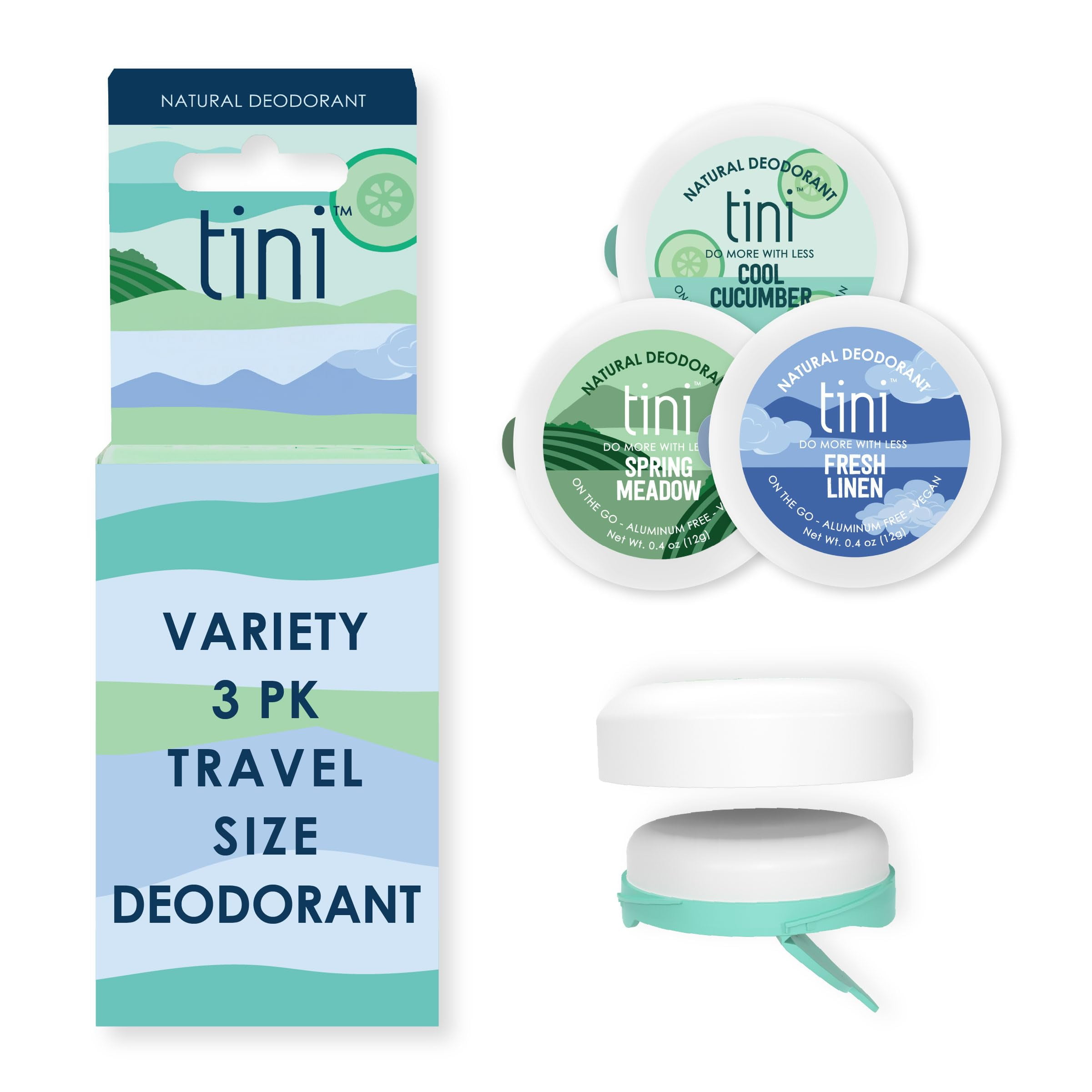 Desodorante TINI Tini Naturals Mini Travel, 12 ml, paquete de 3 ...