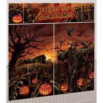 CEMETERY SCENE SETTER Backdrop Party Wall Decoration Halloween Haunted ...