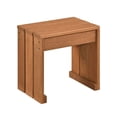 Outdoor Patio Bench - Solid Wood Garden Seat - Backless Single Person ...