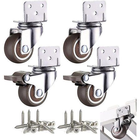 4 Small Furniture Casters 32mm Swivel Caster With Brake And L-mount ...