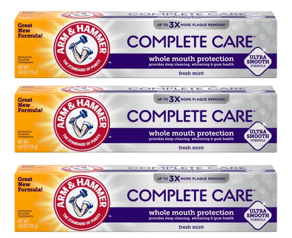 3 Pack Arm & Hammer Complete Care Toothpaste Fresh Mint 6oz Each ...