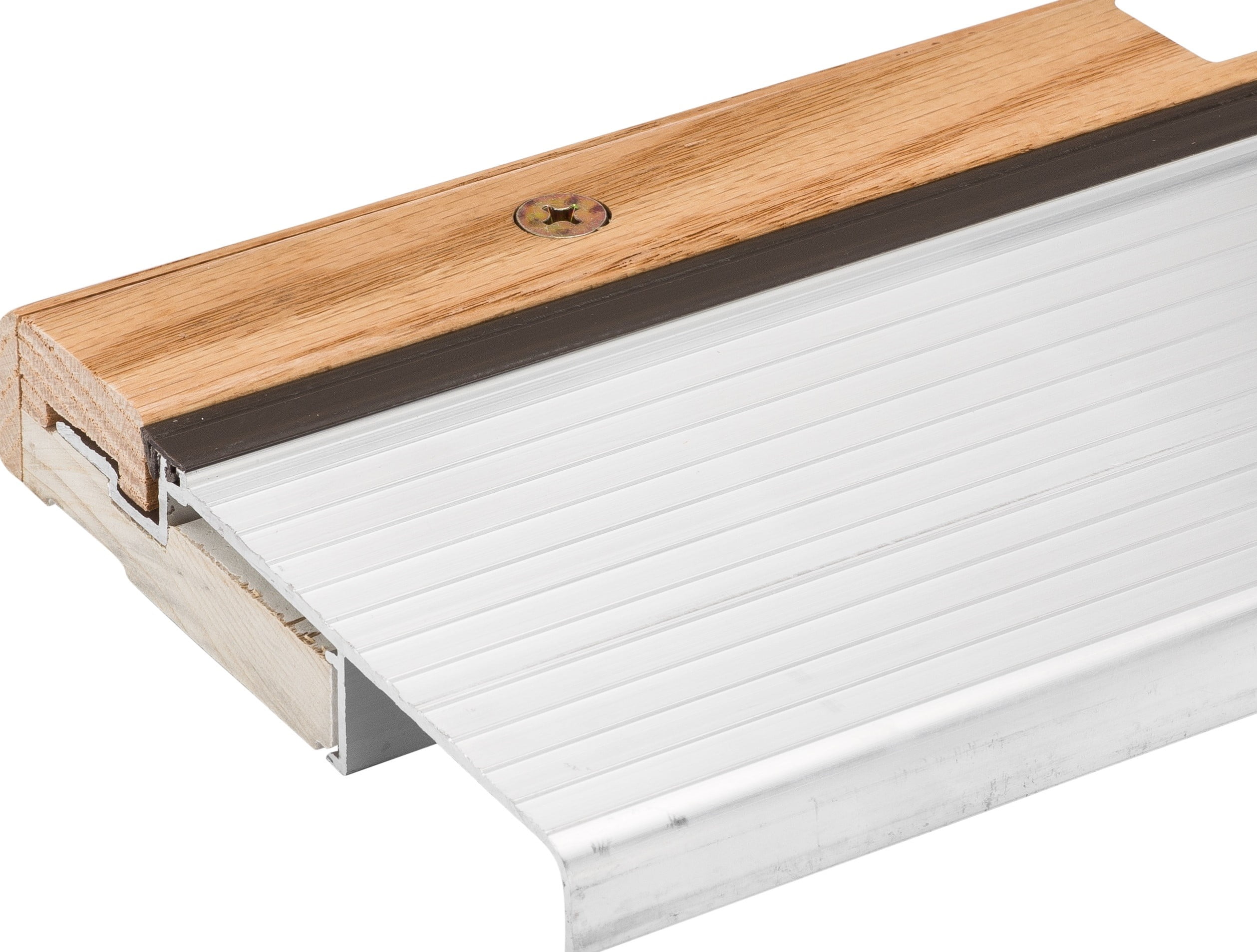 72 3/4" Long X 5 3/4" Wide Adjustable Height Oak and Aluminum SILL 6 FT ...