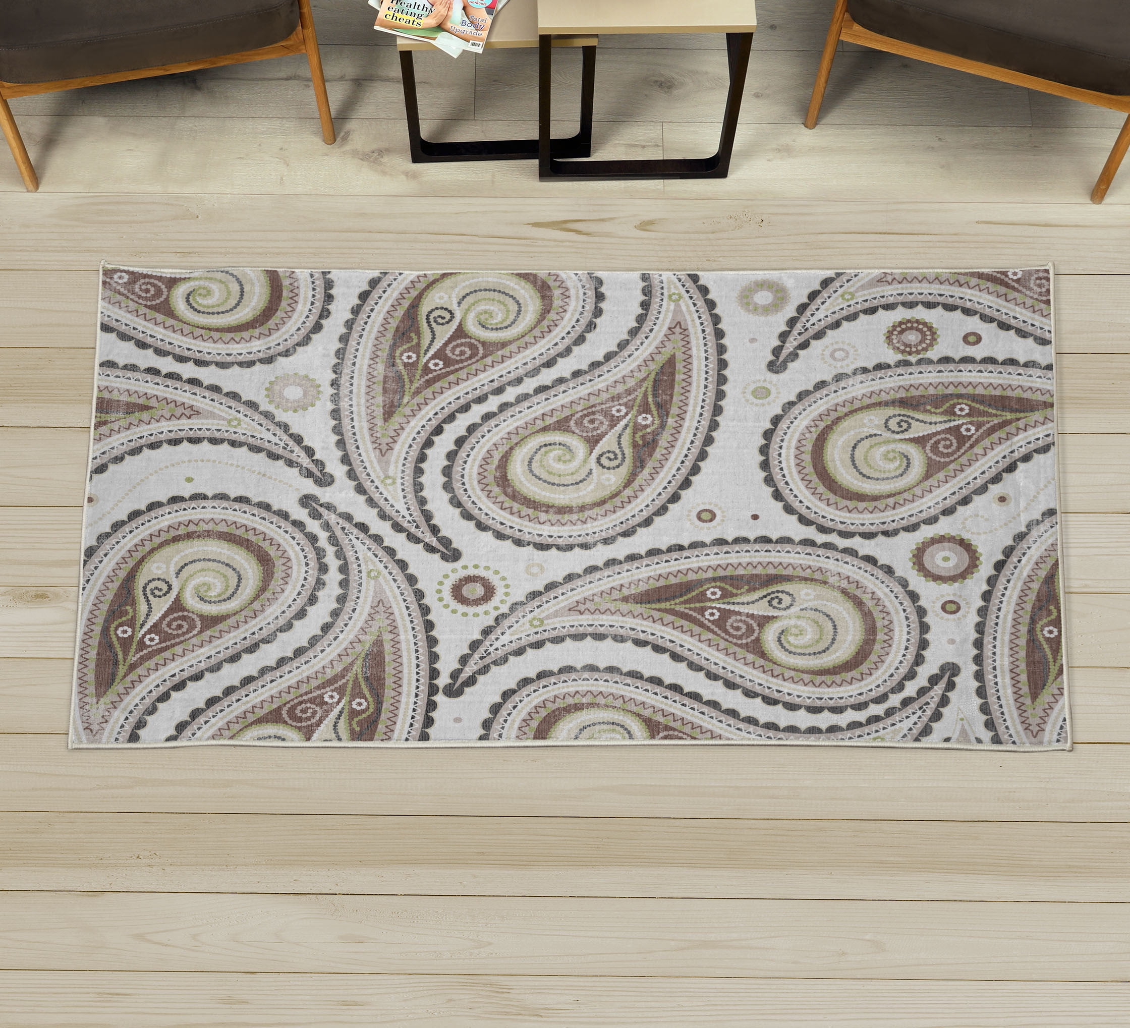 Paisley Decorative Rug, Continuous Fig Like Motifs Pattern Mandala ...