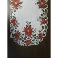 Doily Boutique Christmas Table Runner Embroiderd with Large Red ...