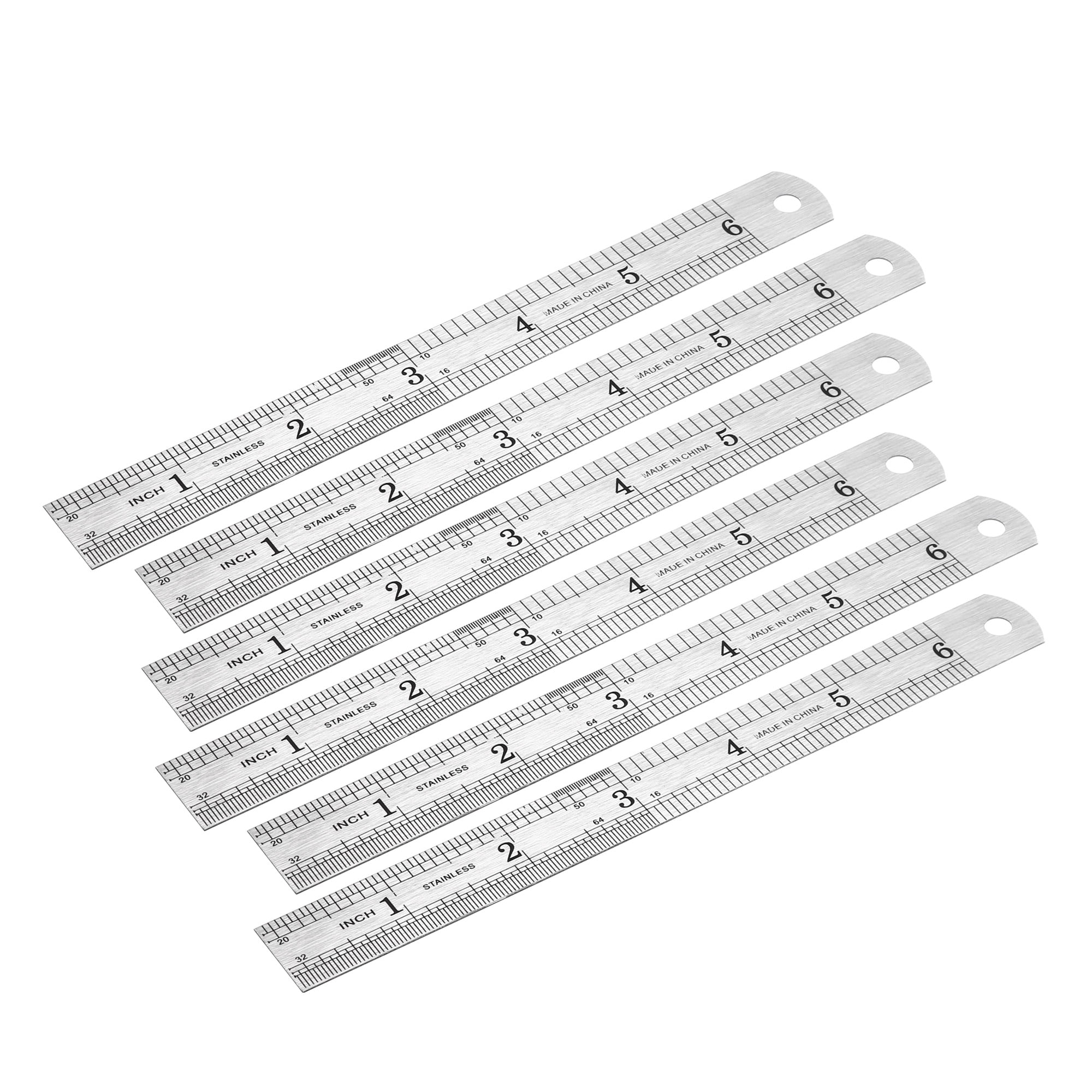Uxcell 6-inch (15cm) Stainless Steel Straight Ruler Inches and Metric ...