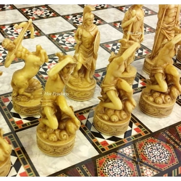 Medieval Times Crusade Arabian Vs Christian Chess Set W 17" Rustic ...