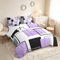 Manfei Glitter Purple Square Queen Bedding,Contemporary Simple Art ...