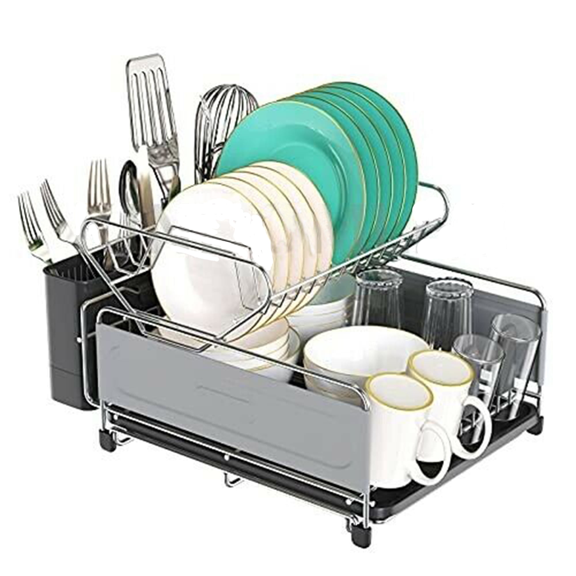 YouLoveIt Dish Drying Rack for Kitchen Counter 2 Tier Dish Drainer ...