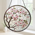 Decorative Cherry Blossom Tree Window Hanging Stained Glass Style ...