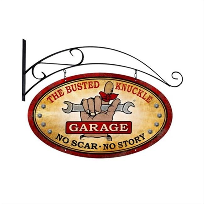 Past Time Signs Busted Knuckle Garage Automotive Double Sided Oval ...