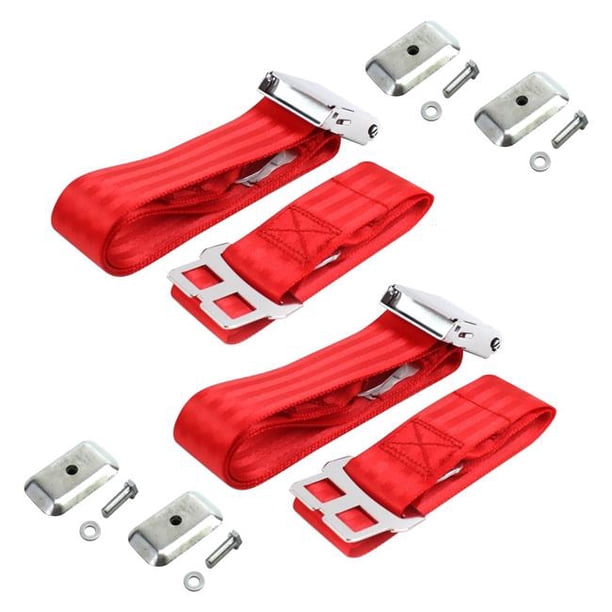 Red Lap Bucket Seat Belt Kit with Bracketry for 1953-1970 Jeep CJ & DJ ...