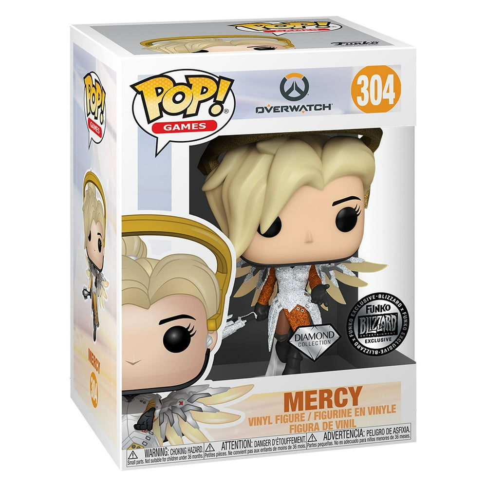 Funko POP! Games Overwatch Mercy #304 [Diamond Collection] Exclusive ...