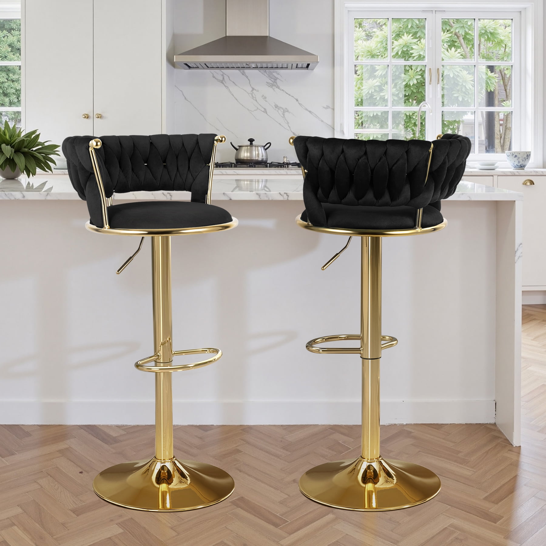 Click here for Hawsaiy Modern Velvet Bar Stools Set Of 2  Adjusta... prices