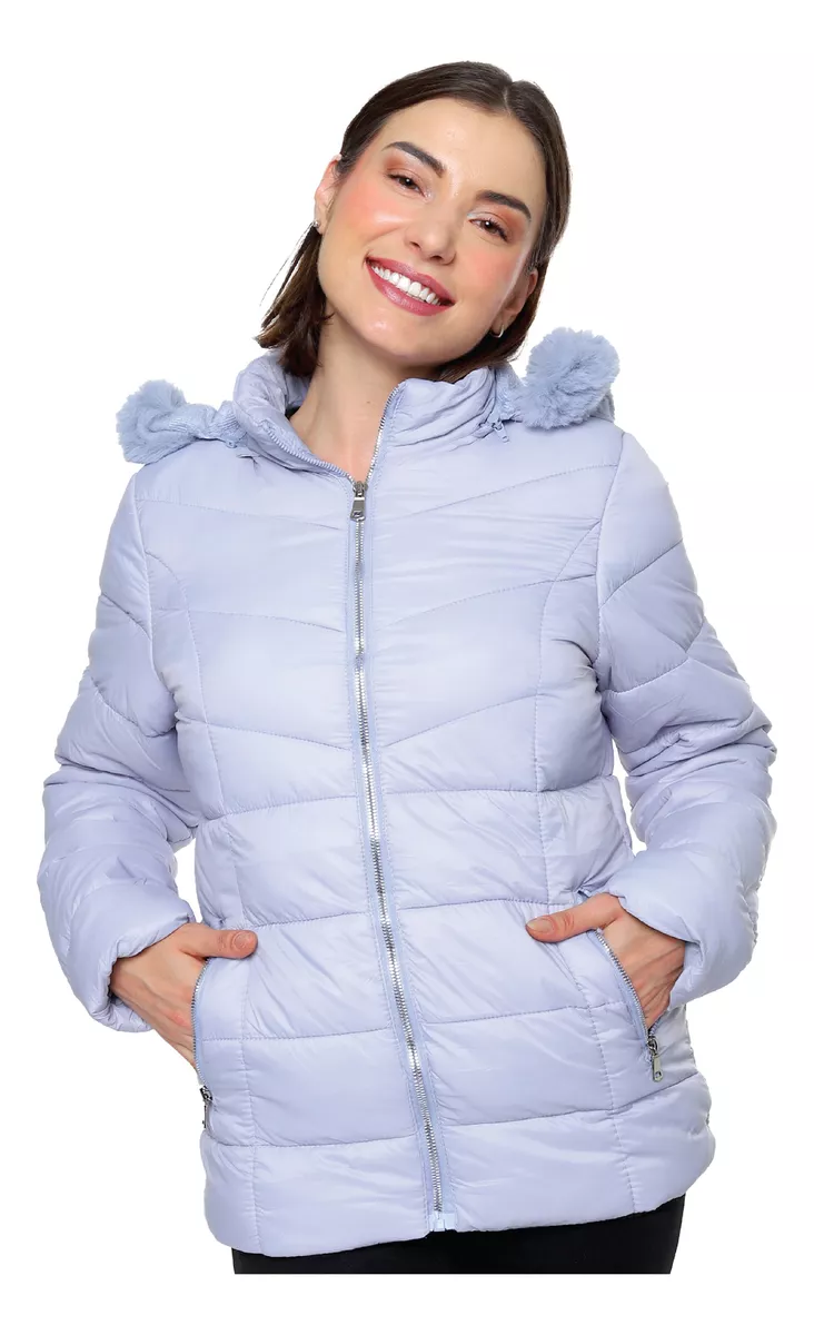 Chamarra Moda Corta Gorro Peluche Térmica Dama Bingo´s Star. Promoción ...