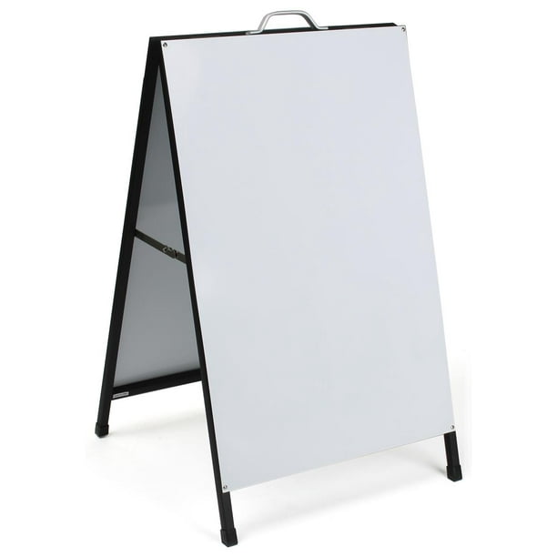 Sturdy Steel A-Frame Sidewalk Sign With 2 Gloss White Panels, Foldable ...