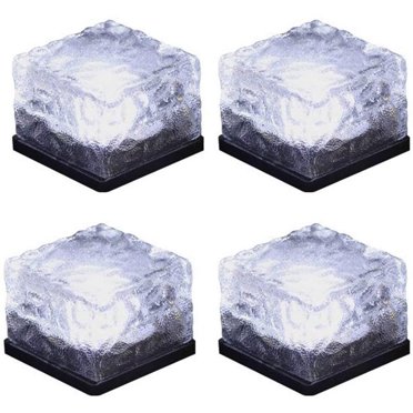 Solar Ice Cube Lights for Garden, Patio, Pathway - 4 Pack Warm White ...