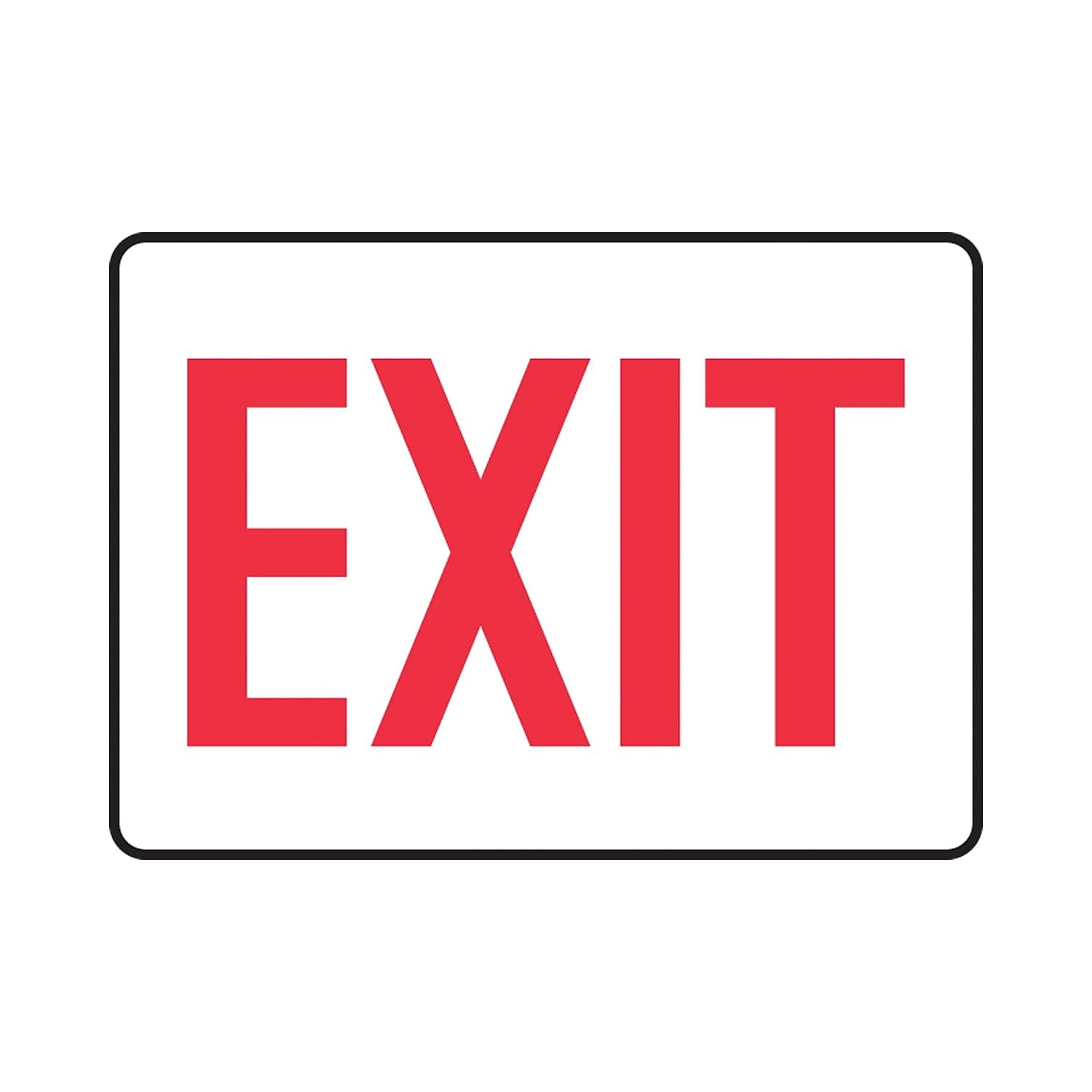 Accuform Signs 10" x 14" Adhesive Vinyl Safety Sign "EXIT" Red On White ...