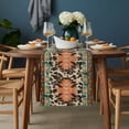 Aztec Style Cotton Linen Table Runner Brown Southwestern Leopard Print ...