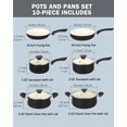 Unbranded Pots and Pans Set Nonstick, 10 Piece Ceramic Kitchen Cookware ...