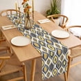 Abstract Art Cotton Linen Table Runner Modern Diamond Patterns Yellow ...