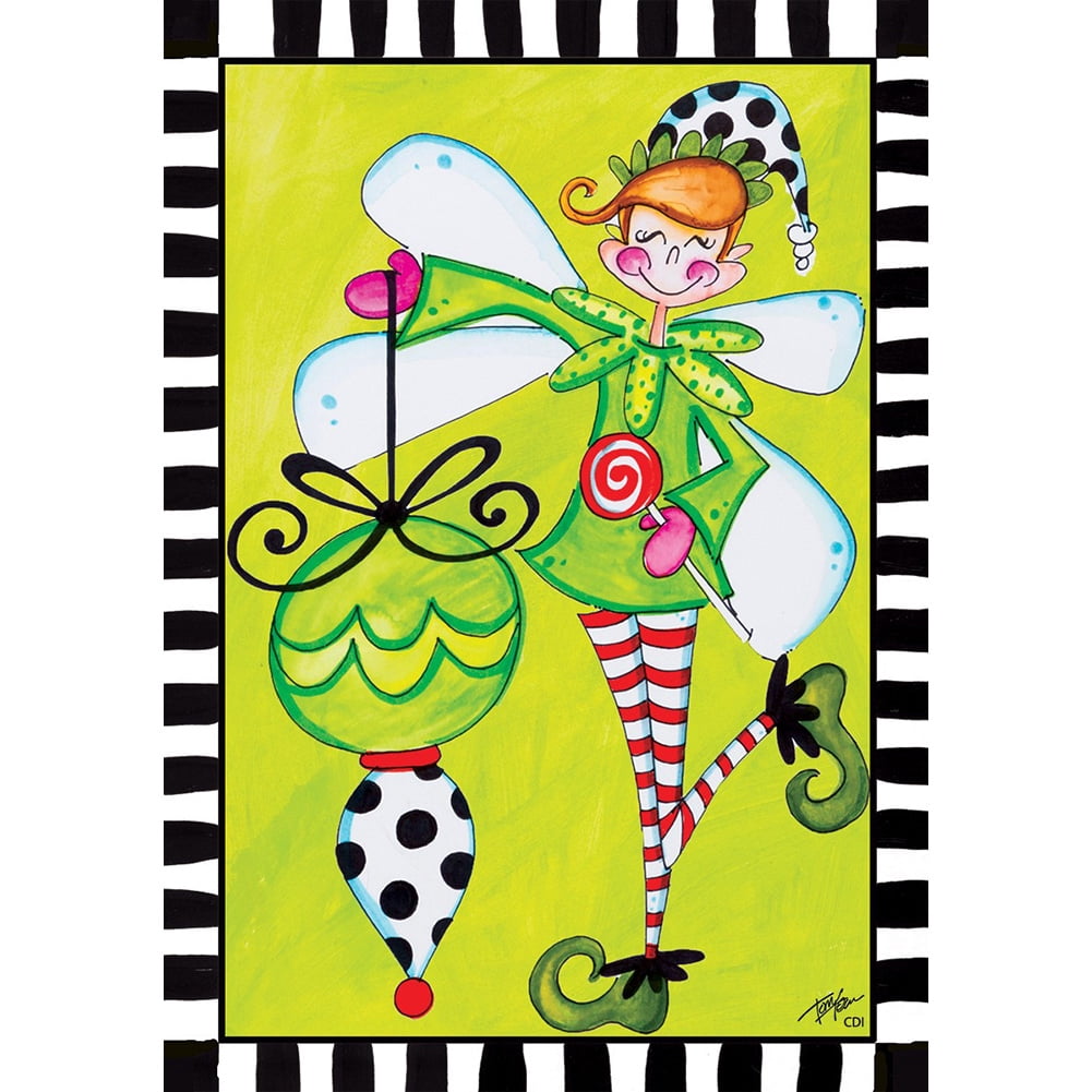 Custom Decor Christmas Elf Green Garden Flag - Walmart.com