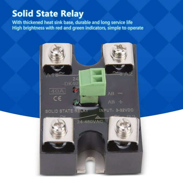 Solid State Relay, Input 3-32VDC Output 24-480VAC, 1 Phase Single ...