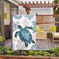 Coastal Sea Turtle Garden Flag 12x18 Inch Blue Gray Shell Coral Ocean ...