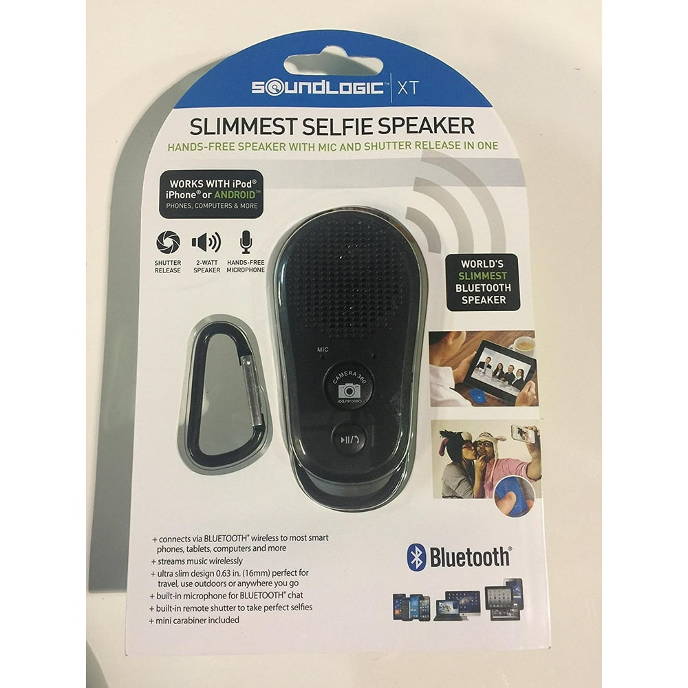 SoundLogic XT Bluetooth Slimmest Selfie Hands Free Speaker w/ Mic and ...
