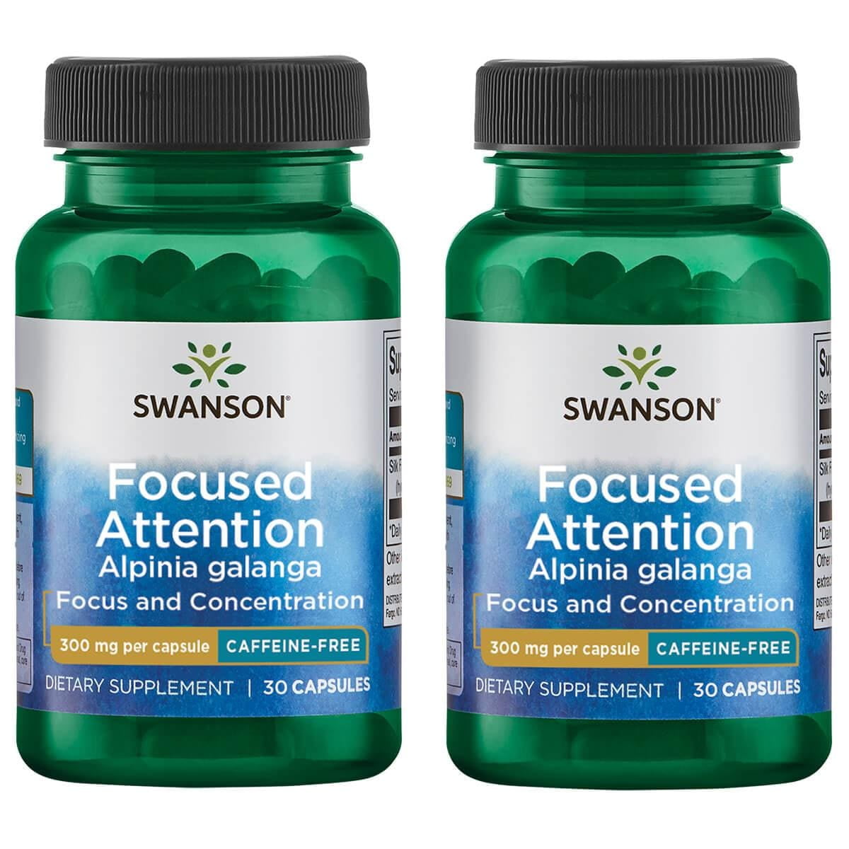 Swanson Focused Attention Alpinia Galanga - Caffeine-Free 300 mg 30 Caps 2 Pack - Walmart.com
